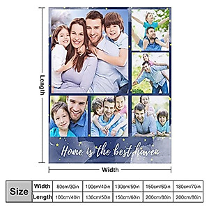 Custom Personalized Blanket with Photo & Name - Personalized Picture Collage Blanket Soft Using My Own Photos Custom Gifts for Dad, Mom, Family, Friends, Couples