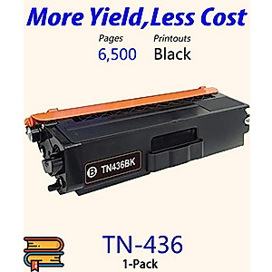 1-Pack ColorPrint Compatible Toner Cartridge Replacement for Brother TN436BK TN-436 TN436 TN433BK TN433 Used for HL-L8260CDW HL-L8360CDW MFC-L8690CDW MFC-L8900CDW MFC-L8610CDW Printer (Black)
