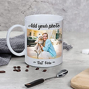 Custom Mug Personalized Photo Mug 11oz on Both Side Custom Mug with Your Picture, Logo, Text Personalized Coffee Mug Customized Gifts for Birthday Christmas Party Decoration 11oz White Wholesale