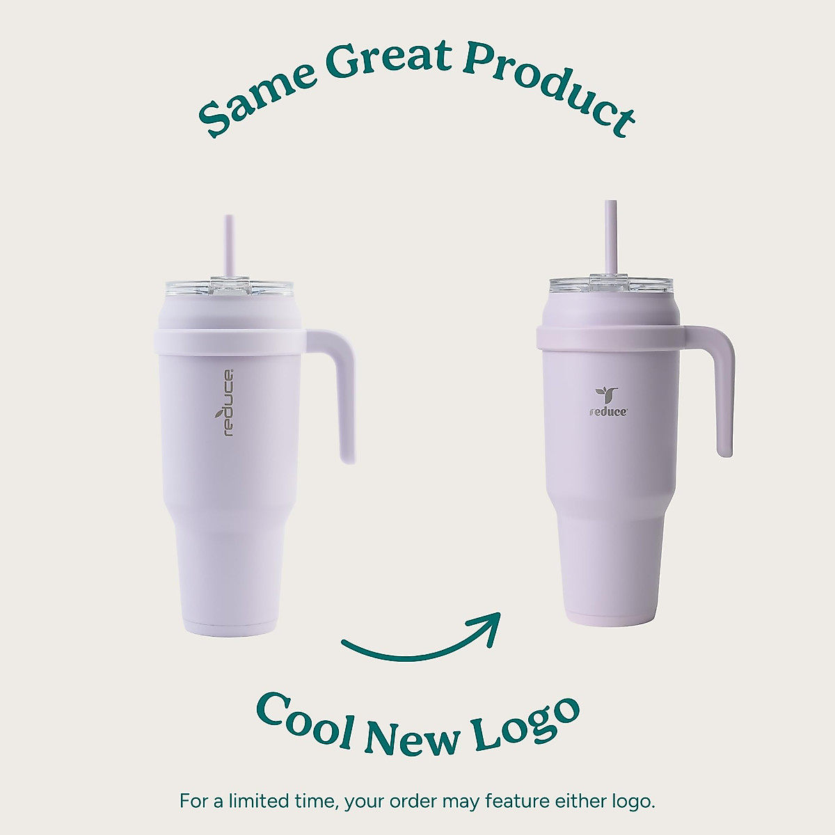 REDUCE Reusable 50 oz Cold1 Water Tumbler – Ergonomic Handle – Double-Wall Insulation – Sturdy Desktop/Tabletop Mug with Lid and Straw – BPA-Free – Stainless Steel for Gym, Home, Office – Casa Blanca