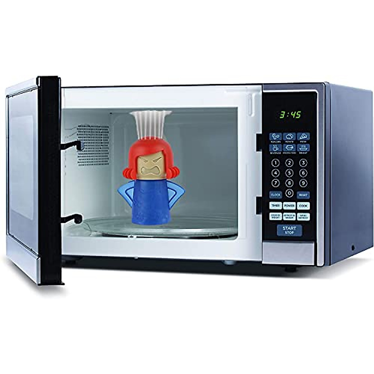 QENJENEM Microwave Cleaner Angry Mama, 2 Pack Mom Microwave Oven Steam Cleaner Easily Clean the Crud in Minutes Using Vinegar and Water for Kitchen, Home with English Manual(blue+green) (green)