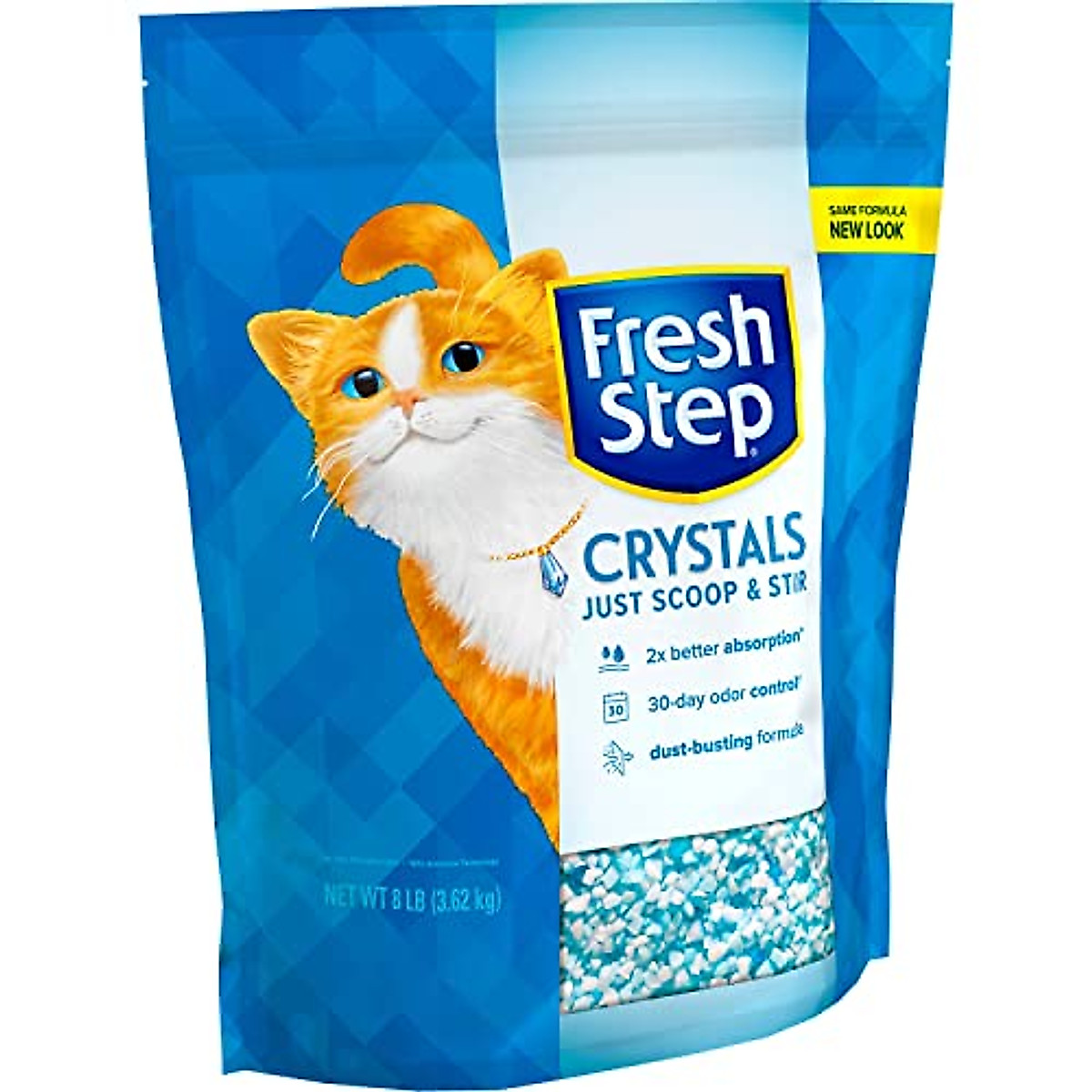 Fresh Step Crystals Cat Litter, Ultra Lightweight and Absorbing, 16 lbs total, (2 Pack of 8lb Bags)