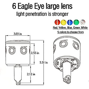 LEDHOLYT Solar Strobe Warning Light, Super Bright Single Column Solar Emergency Strobe Warning Light, Flashing Barricade Safety Road Construction Traffic Flashing Beacon Light (White)