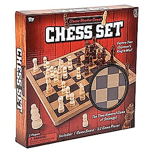 Classic Wooden Board Games, Great for Prizes, 10" (10" Wooden Chess)