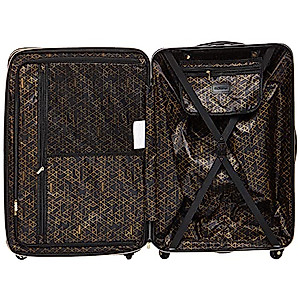 AMERICAN TOURISTER Belle Voyage Hardside Luggage with Spinner Wheels, Black, Checked-Large 28-Inch