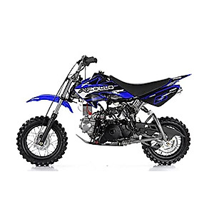HHH Apollo AGB 21C Fully Automatic 70cc Dirt Bike DB21 Gas Medium Size 10 inch Tires Small Dirtbike for Kids and Youth (Blue Color)