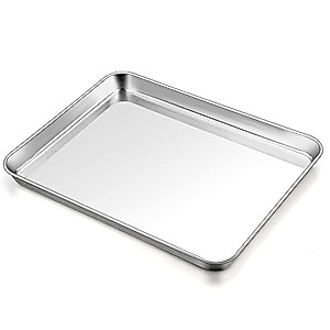 TeamFar Baking Sheet, 17.6’’ x 13’’ x 1’’ Stainless Steel Large Cookie Sheet Baking Tray Pan for Oven, Non-Toxic & Healthy, Rust Free & Heavy Duty, Mirror Finish & Dishwasher Safe