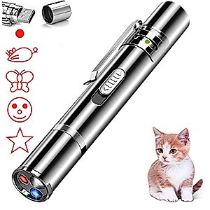 Cat Laser Toy, Laser Pointer for Interactive Toys for Indoor Cats, Long Range 7 Modes Lazer Projection Playpen for Kitten Outdoor Pet Chaser Tease Stick Training Exercise