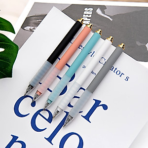 Linbsunne Black Ballpoint Pens Medium Point 1mm Work Pen with Super Soft Grip Ball Point Pen for Men Women Retractable Office Pens (6-count pen + 3 refills)