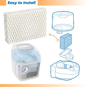 ANTOBLE 4 Pack WF813 Humidifier Filter Replacement for ReliOn RCM-832 RCM-832N, ProCare PCWF813 PCWF-813 PCCM-840 PCCM-832N, Equate EQWF813 EQ 2119-UL Cool Mist Humidifier Filters