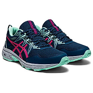 ASICS Women's Gel-Venture 8 Running Shoes, 8.5, MAKO Blue/Pink GLO