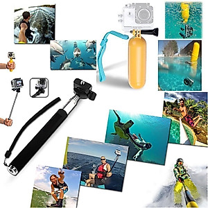 Action Camera Accessories Kit Compatible with Gopro Hero 12 11 10 9 8/AKASO EK7000 Brave 4 Brave 7 LE V50X/Dragon Touch/Insta360 X3 X2, Selfie Stick Floating Handle Grip Car Suction Cup Mount