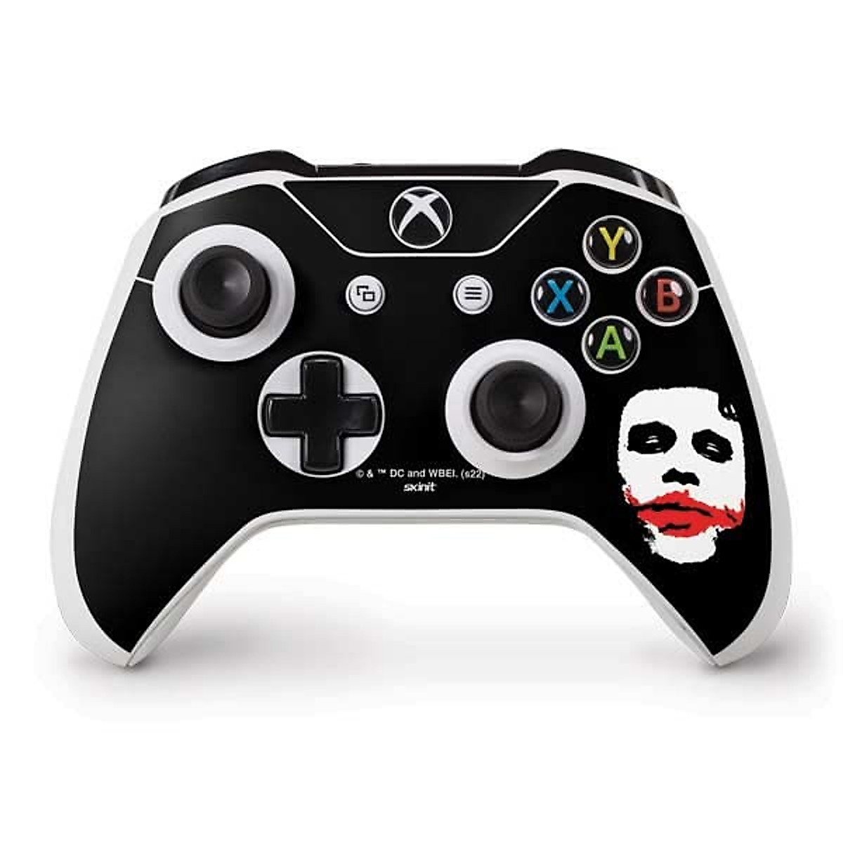 Skinit Decal Gaming Skin Compatible with Xbox One S Controller - Officially Licensed Warner Bros Smeared Joker Design