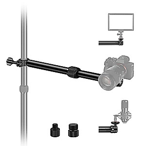 NEEWER Tabletop Overhead Camera Mount Arm, 11.8"-20"/30-51cm Telescopic Extension Arm for Desk Stand with Ball Head Mount 1/4" 3/8" 5/8" Screws for Webcam Camera LED Ring Light Microphone, DS001