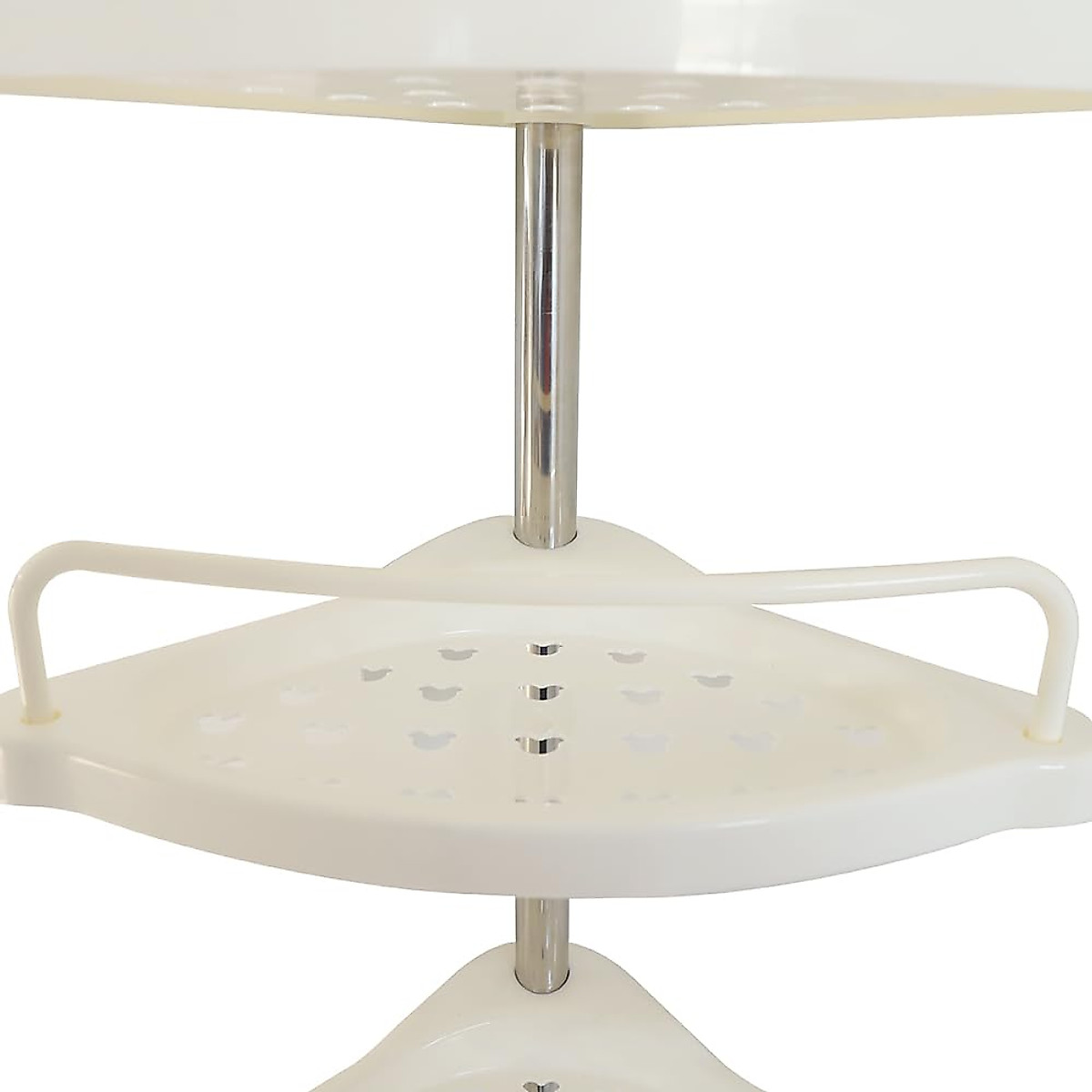 Dodoam 4 Tier Bathroom Corner Shower Rust Proof Telescopic Rod Storage Rack Organizer for Bathtub Shampoo Storage, 43 to 122 Inch Height