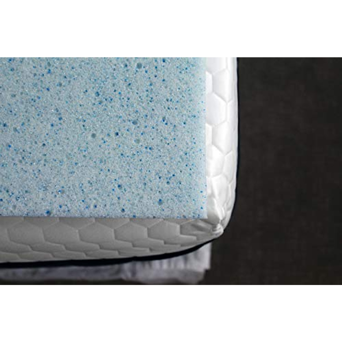 LOUNJ Gel Memory Foam Mattress Topper, Made in USA (Full XL)