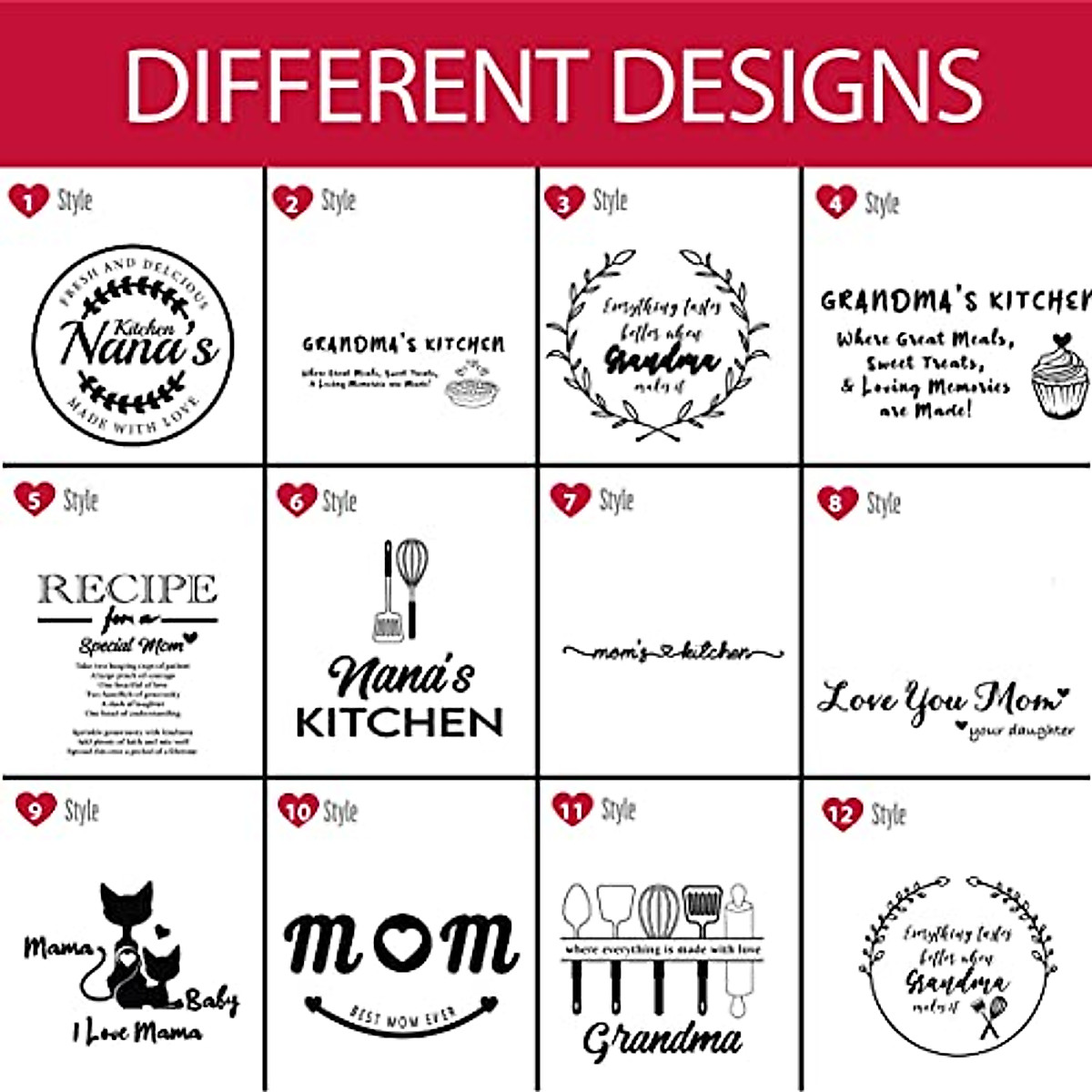 Personalized Cutting Board for Mom or Grandma, Custom Engraved Kitchen Gift, Customized Mom and Grandma Gift from Daughter or Son, Kitchen Sign with Stand, 12 Designs and 3 Sizes