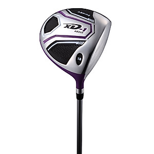 Aspire XD1 Ladies Womens Complete Right Handed Golf Clubs Set Includes Titanium Driver, S.S. Fairway, S.S. Hybrid, S.S. 6-PW Irons, Putter, Stand Bag, 3 H/C's Purple (Right Hand Petite -1")