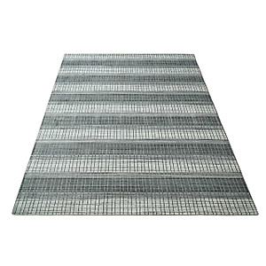 Modern Hand Made Stripes Scandinavian Blended Wool Flatwoven Area Rug, Ivory, Gray and Brown, 8x10 | KE23810