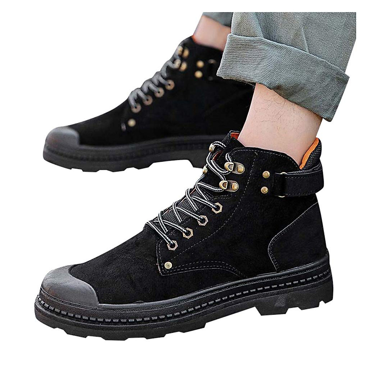 Fheaven Men's Plus Waterproof Hiking Boot Breathable Winter Plus Velvet Warm Casual Sneakers Outdoor Hiking Shoe