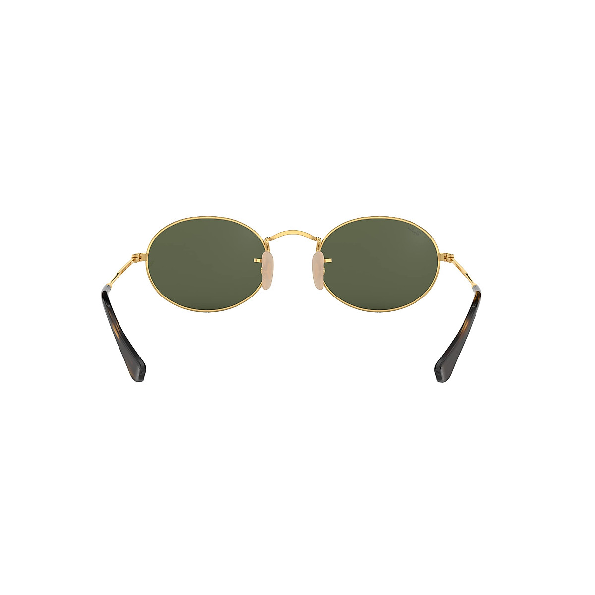 Ray-Ban RB3547N Oval Flat Lens Sunglasses, Gold/G-15 Green, 51 mm