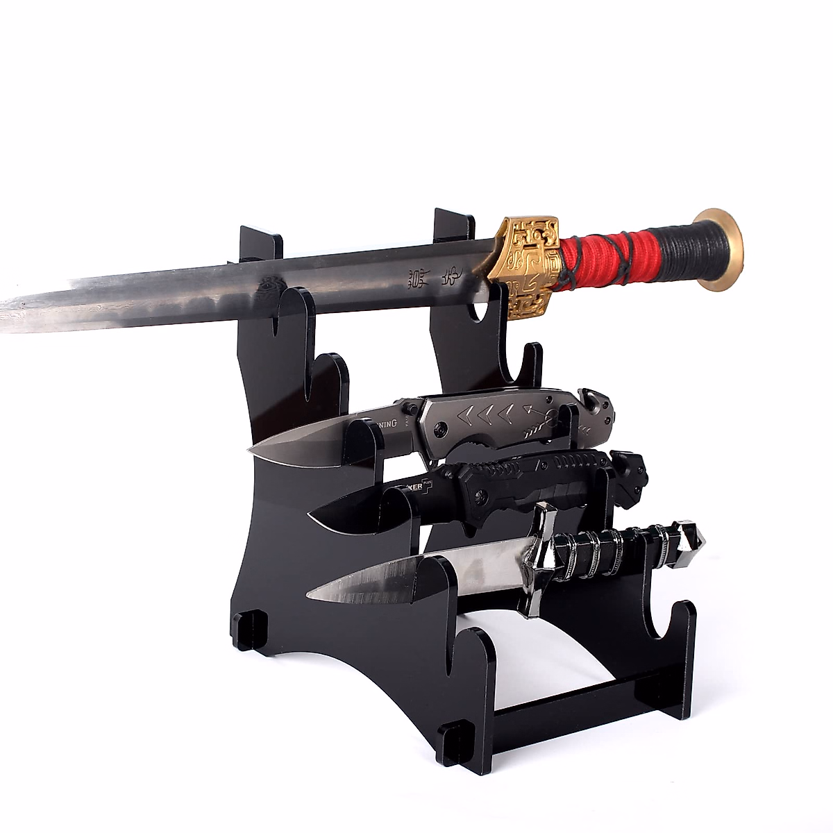 KAFENDA Dagger Stand Knife Display Stand Dagger Holder Knife Display Holder Collector Knives Cool Knifes Weapons Pocket Knife Display Tactical Knives Stand