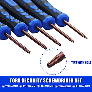 HengTianMei 14 in 1 S2 Steel Torx Screwdriver Set with T1 T2 T3 T4 T5 T6 T7 T8 T9 T10 Security Torx Bit & ESD Tweezers, Magnetic Screwdrivers Precision Repair Kit for Xbox, PS4, Macbook, Computer