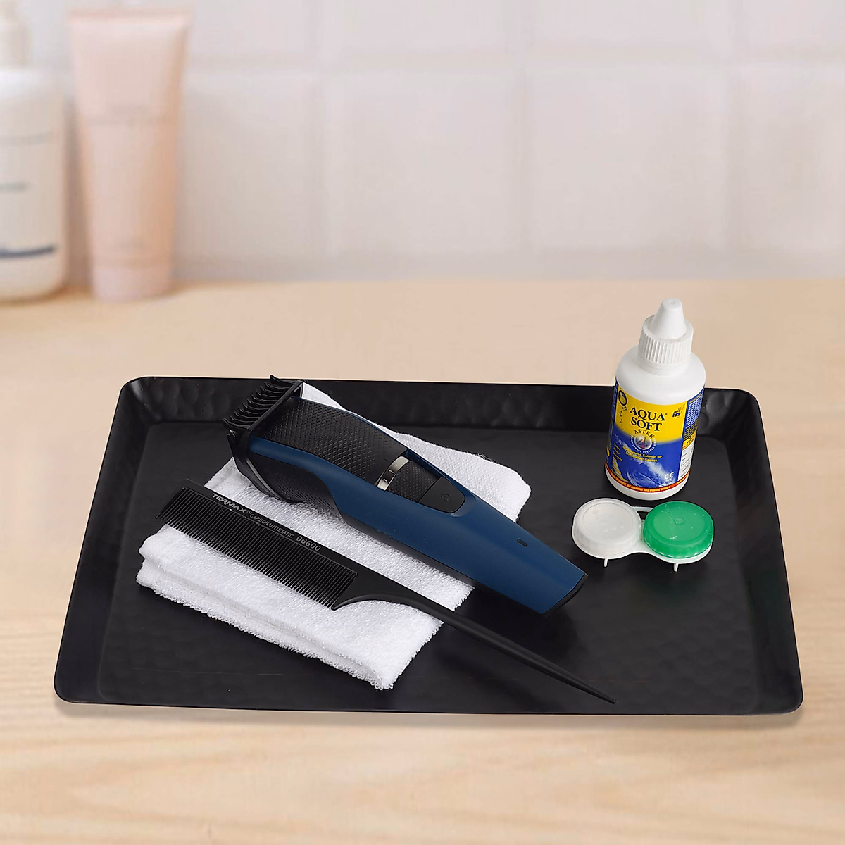 nu steel, Oil Rubbed Bronze nusteel Hammered Rectangular Vanity Decorative Home, Bathroom, Kitchen, Office, Countertops, Makeup Organizer Jewellery Perfume Holder Towel Tray