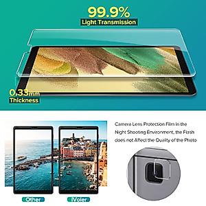 ivoler [4 Pack] (2 Pack) Screen Protector for Samsung Galaxy Tab A7 Lite 8.7inch (SM-T220 / T225) 2021 with 2 Pack Camera Lens Protector Tempered Glass, Scratch Resistant Anti-Fingerprints HD Clear