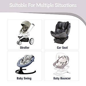 KAKIBLIN Baby Stroller Cushion, Soft Baby Stroller Liner Pram Head and Body Support Pillow Washable Baby Stroller Padding Head Support Cushion for Newborn, Purple