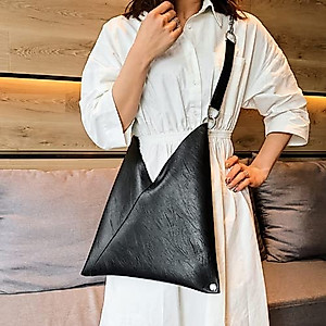 Leather Handbags for Women Luxury Handbags Women Bags Large Capacity Tote Bag Shoulder Bags (Black,30cm)