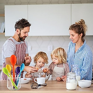 5PCS Silicone Serving Spoons Set, Vituer Heat Resistant Kitchen Spoons for Cooking, Mixing, Stirring and Serving, Dishwasher Safe (5 Pack, Multicolor)