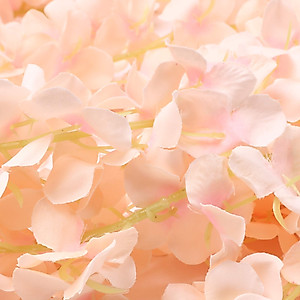 Homcomoda 4PC Artificial Silk Hydrangea Flower Hanging Wisteria Cattleya Vine Garland Each 200 Flower Spray Arrangements for Wedding Wreath Home Garden Party Decor (Light Pink)