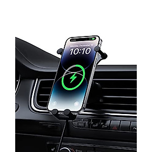 Wireless Car Charger, Baseus 15W Fast Charging Phone Mount for Car Vent, Car Phone Holder with Enlarged Charging Coil for iPhone 14 13 12 11 10 8 Pro Max Xs, Samsung Galaxy S&Note Series Google LG etc