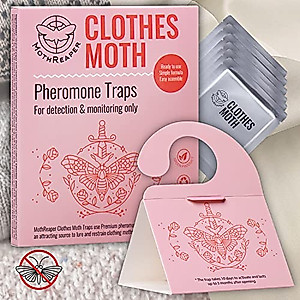Clothing Moth Traps 6 Pack with Pheromones Prime, Clothes Moth Trap with Lure for Closets & Carpet, Moth Treatment & Prevention