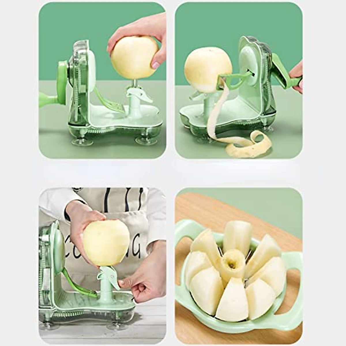 Apple Peeler Cutter Corer Slicer Stainless Steel Blades Powerful Suction Quick Fruit Service Divider Sturdy Rust Resistant