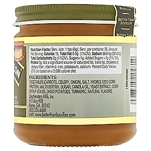 Better Than Bouillon Vegetarian No Chicken Base, Made with Seasoned Vegetables, Certified Vegan, Makes 9.5 Quarts of Broth, 38 Servings, 8 OZ Jar (Pack of 1)