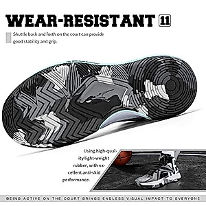 ASHION Little Big Youth Kids Basketball Shoes Boys High-Top Sneakers Girls Outdoor Sports Shoes Black Silver,4 Big Kid