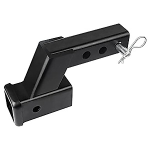 MAHLER GATES 4" Drop/Rise Trailer Hitch Receiver Adapter Extension, 2-inch Receiver Hitch Riser with Pin and Clip