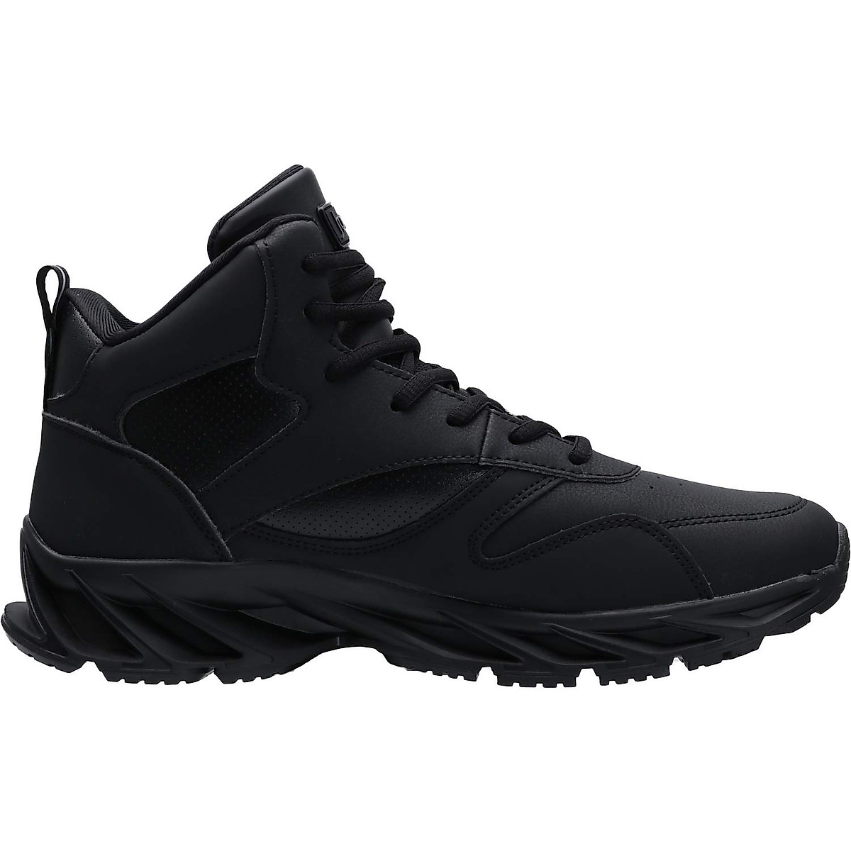 Joomra Men's High Top Shoes All Black for Walking Jogging Gym Fitness Travel Lace up High Mid Ankle Cushion Trainer Athletic Tennis Sneakers Size 11