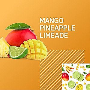 Optimum Nutrition Amino Energy Drink + Electrolytes for Hydration - Sugar Free, Amino Acids, BCAA,Keto Friendly, Sparkling Drink-Mango Pineapple Limeade, 12 Fl Oz (Pack of 12) (Packaging May Vary)