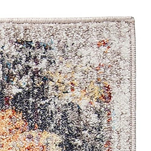 SAFAVIEH Bristol Collection 7' Square Grey/Multi BTL445H Boho Chic Distressed Area Rug