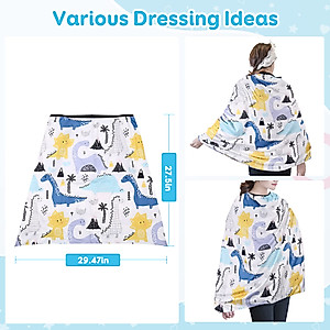 Baby Car Seat Covers, Car Seat Cover for Baby with Breathable Peep Window, Stretchy Nursing Covers Suitable All Seasons, Boys and Girls Shower Gifts, Breastfeeding Covers, Universal Fit, Dinosaur
