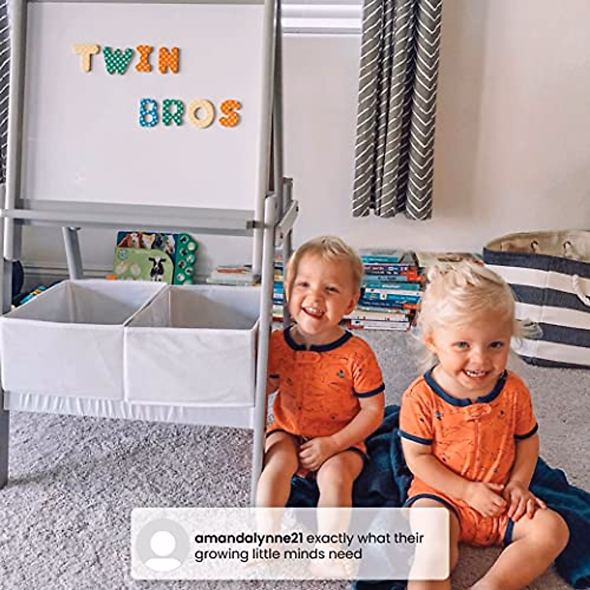 Delta Children Chelsea Double-Sided Storage Easel with Paper Roll and Magnets -Ideal for Arts & Crafts, Drawing, Homeschooling and More - Greenguard Gold Certified, Light Grey/White