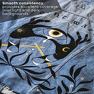 Jacquard Lumiere 8oz Fabric Paint Pearlescent Magenta - Metallic Paint for Fabric, Leather, Canvas, Paper and Wood - Light-bodied Metallic Acrylic Paint - Lightfast & Vibrant Metallic Acrylic Paints