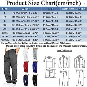 Cargo Pants for Men, Mens Cargo Pants Casual Joggers Athletic Pants Cotton Loose Straight Sweatpants with Pockets E001