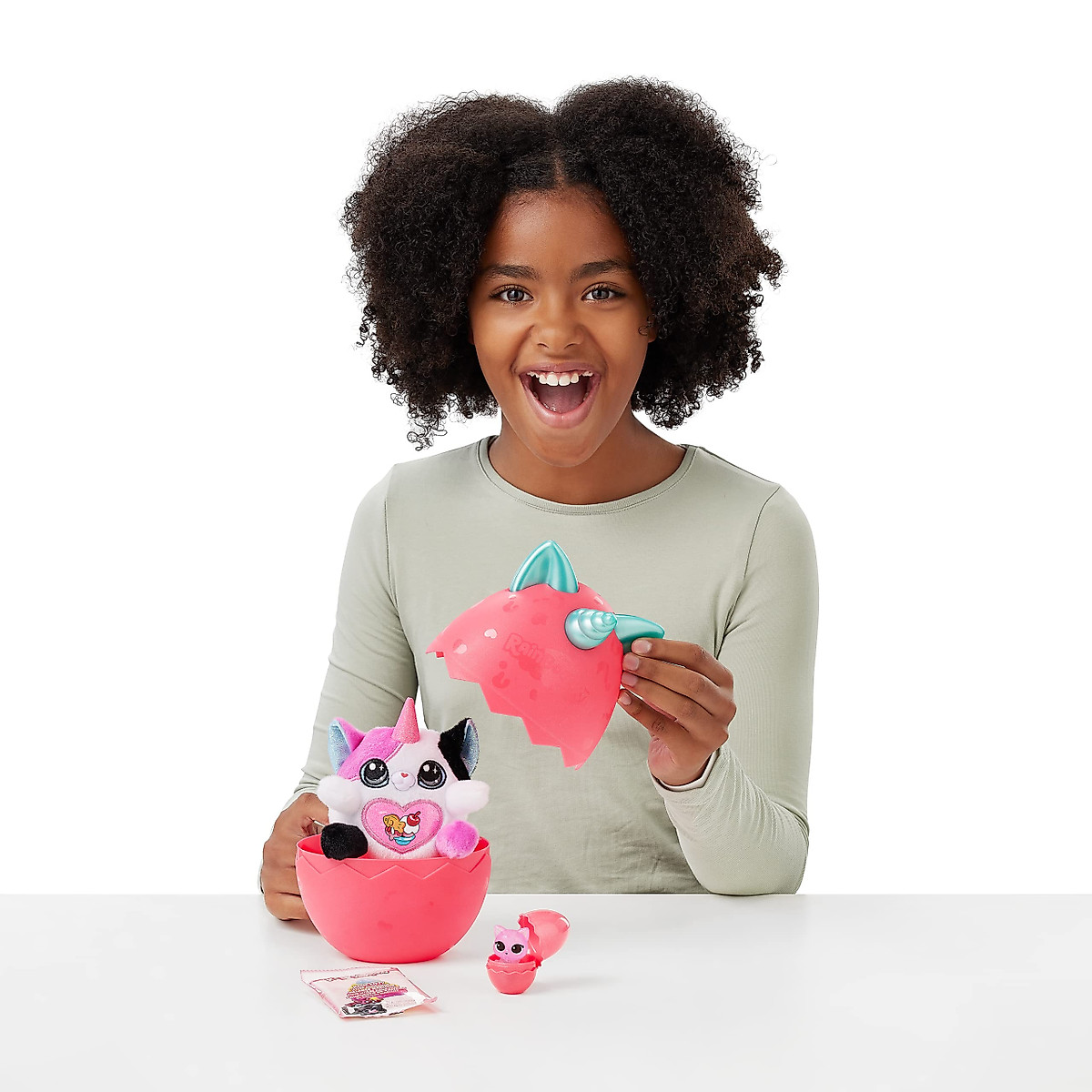 Rainbocorns Kittycorn Surprise Series 1 (Calico Cat) by ZURU, Collectible Plush Stuffed Animal, Surprise Egg, Sticker Pack, Jelly Slime Poop, Ages 3+ for Girls, Children