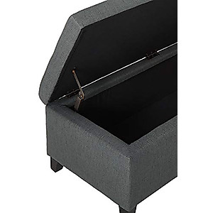 Christopher Knight Home York Fabric Storage Ottoman, Dark Grey Large