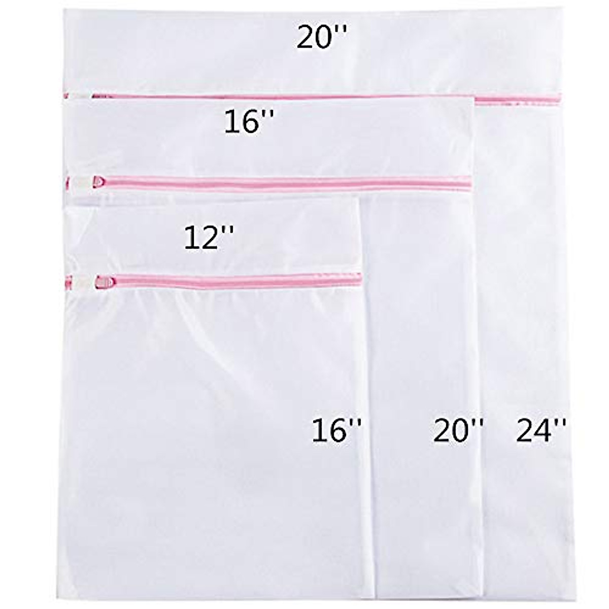 Mesh Laundry Bag for Delicates, Simple Houseware Laundry Bra Lingerie Mesh Wash Bags for Jeans, Lingerie,Socks, Bra,Sweaters, Coats in Washing Machine and Drier 3PCS
