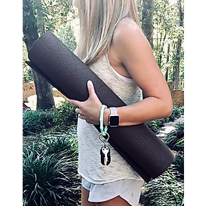 HADLEY MAE DESIGNS Key Ring Bracelet Keychain Wristlet Keychain Bangle Key Ring (Hot Pink)